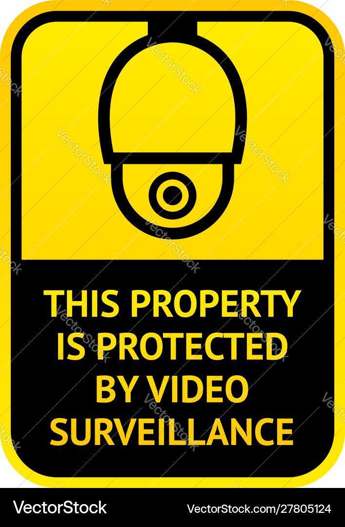 Notice video surveillance symbol sticker Vector Image