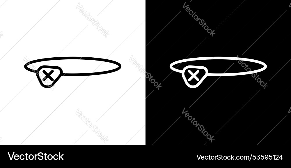 Pirate eye patch thin line icon set Royalty Free Vector