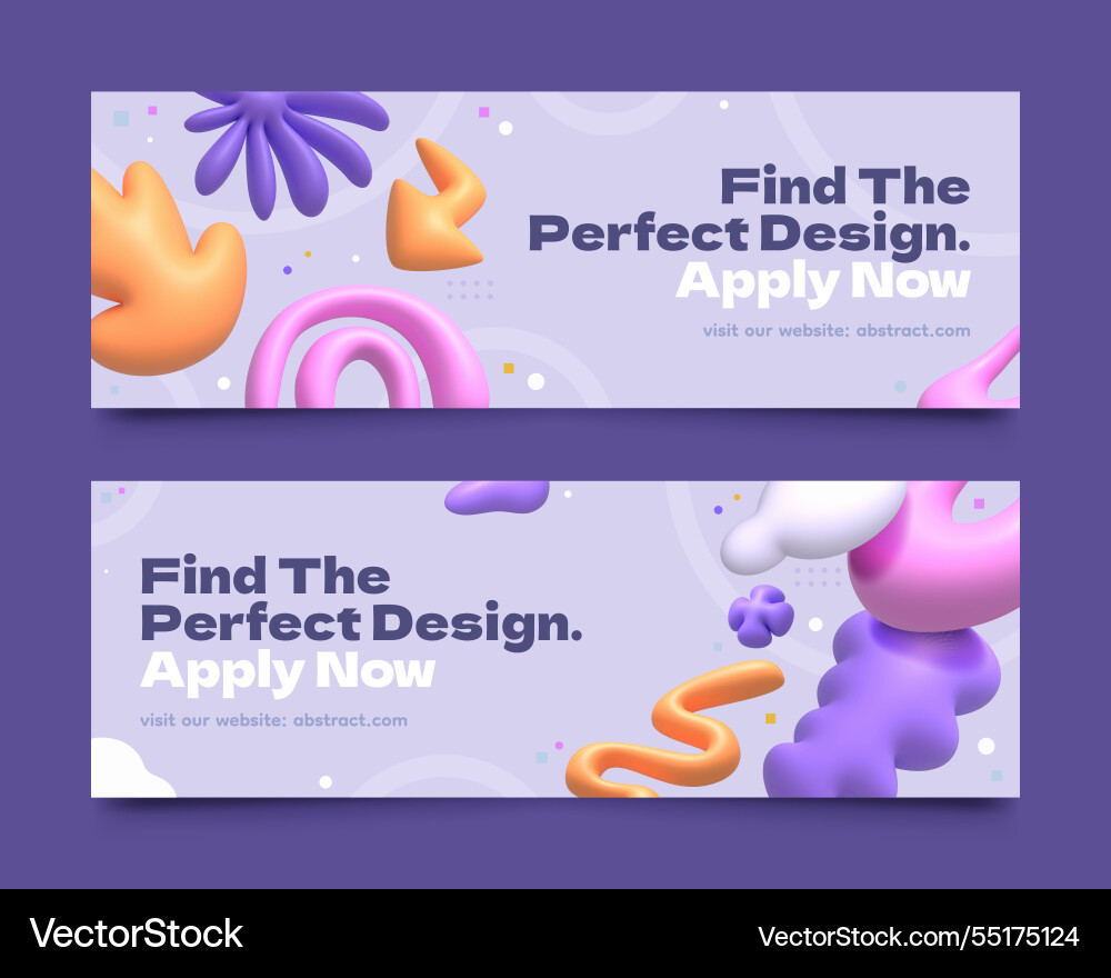 Set of two horizontal banner template Royalty Free Vector