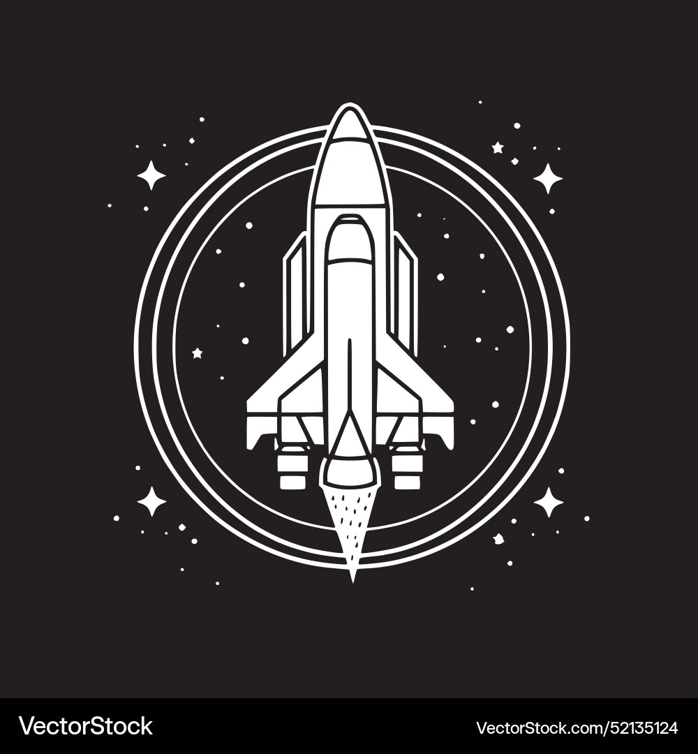 Space - black and white isolated icon Royalty Free Vector