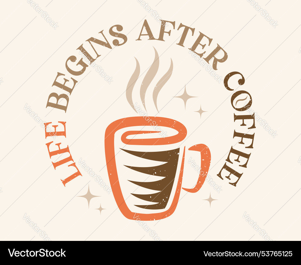 A cup of coffee in retro style Royalty Free Vector Image