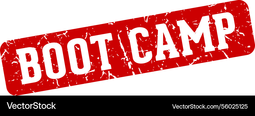 Boot camp rectangular sign stamp Royalty Free Vector Image