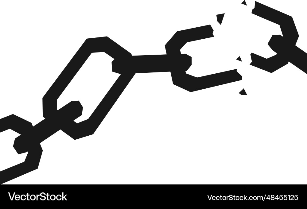 Broken Chain Icon - Failure Symbol Royalty Free Vector Image