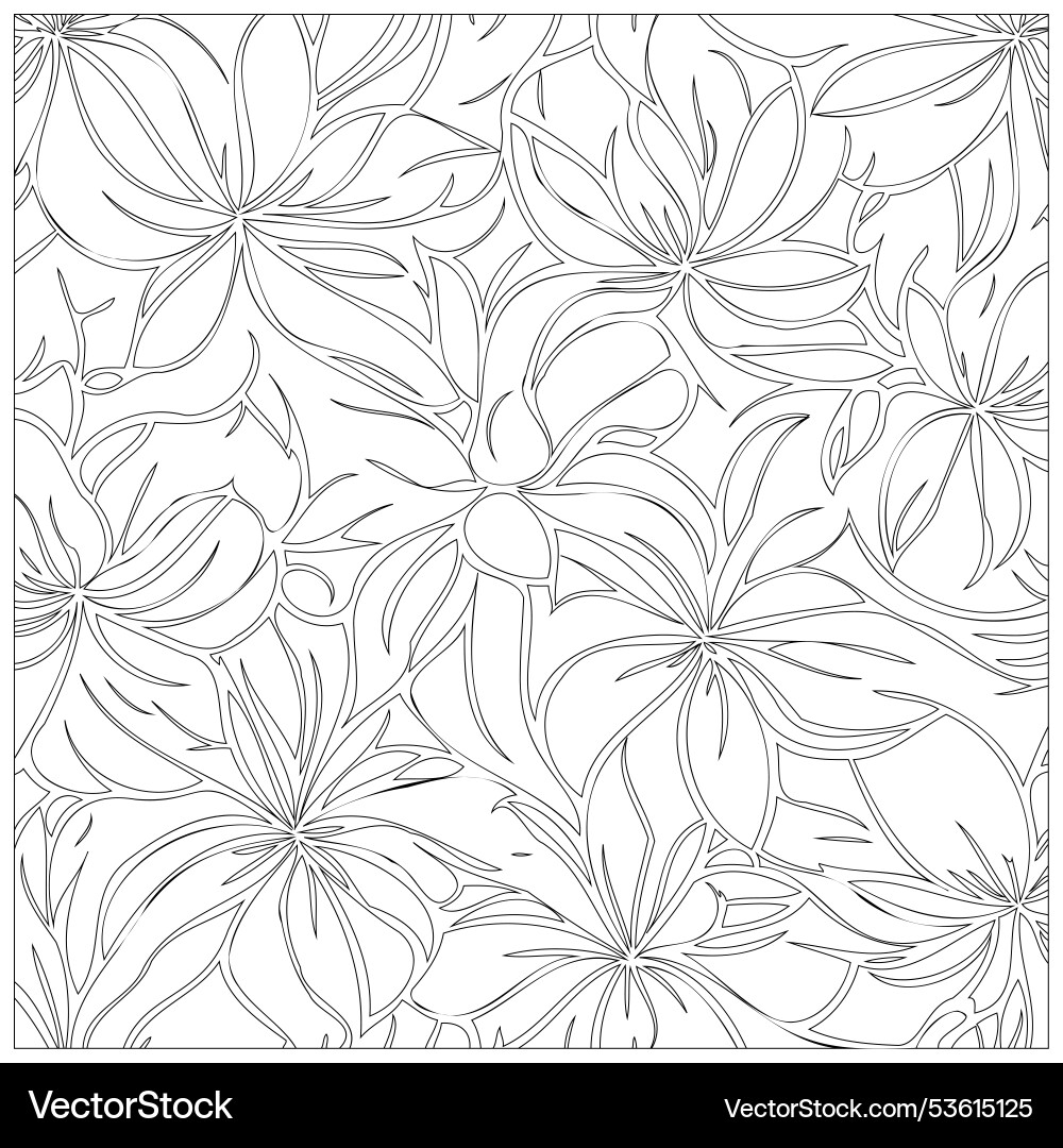 Cempaka flower pattern outline sketch Royalty Free Vector