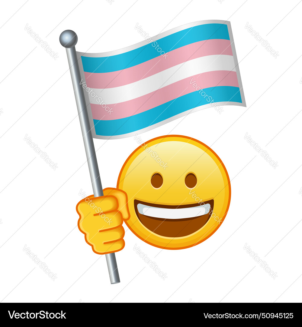 Emoji with transgender pride flag large size Vector Image