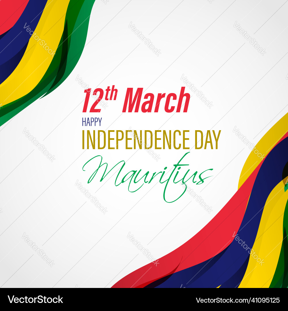 For happy mauritius independence day Royalty Free Vector