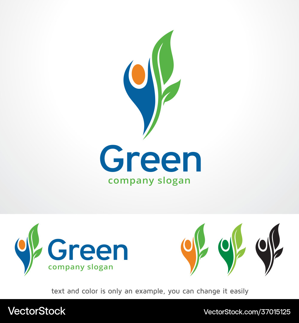 Green people logo template design Royalty Free Vector Image