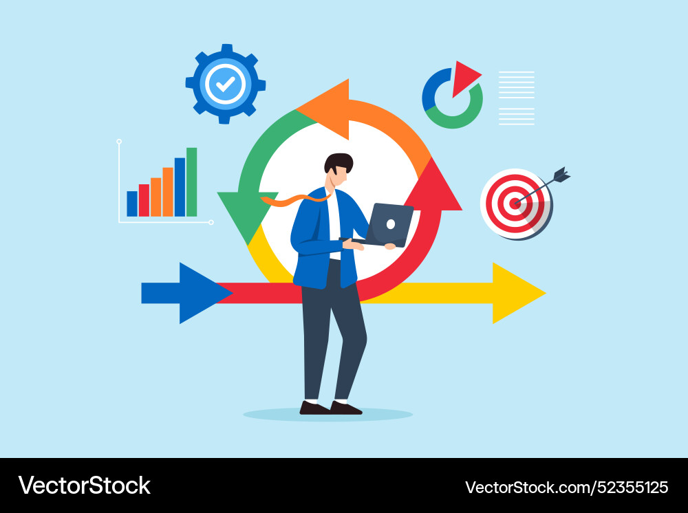 Guiding organizations through transitions Vector Image