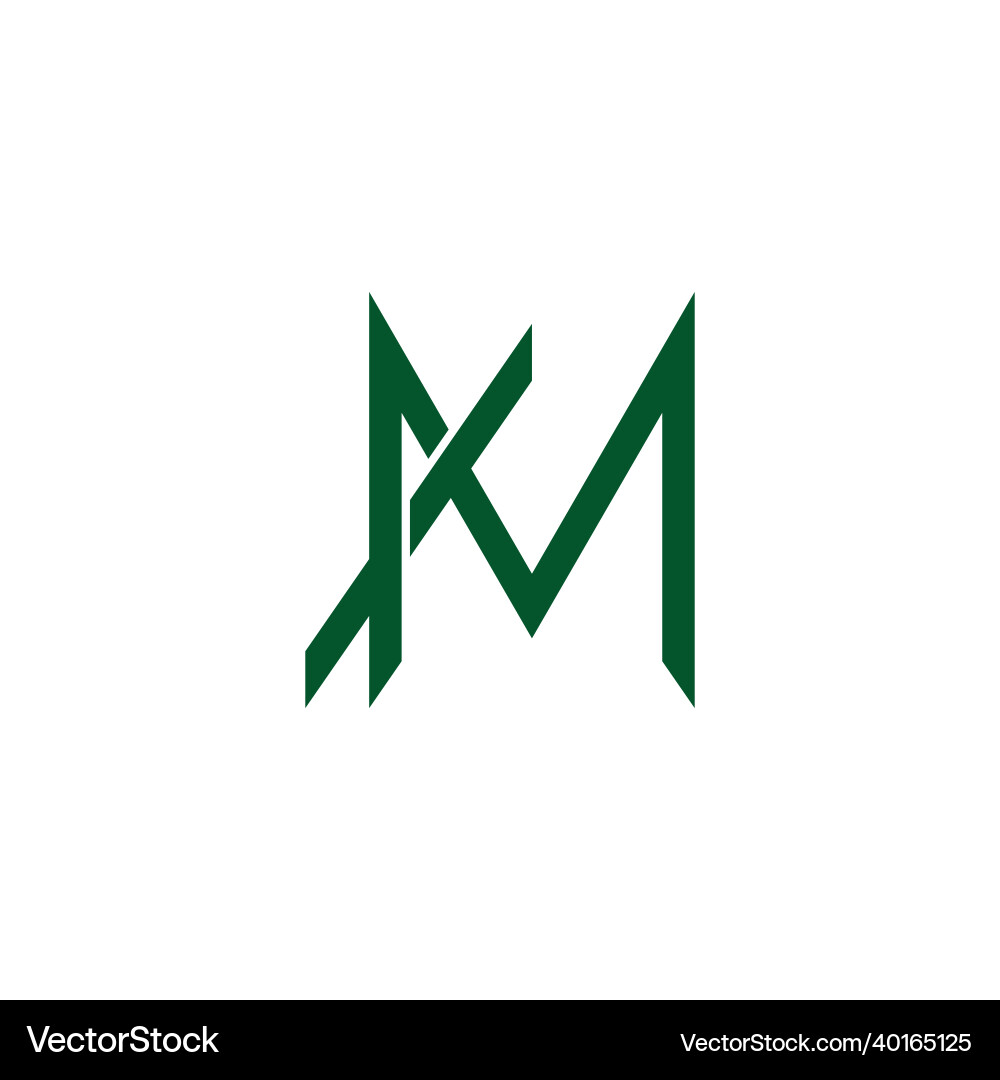 Letter am simple 3d line geometric logo Royalty Free Vector