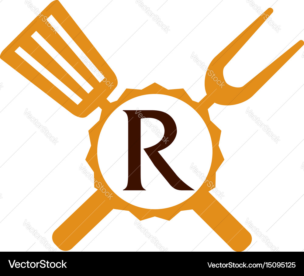 Logo restaurant letter r Royalty Free Vector Image