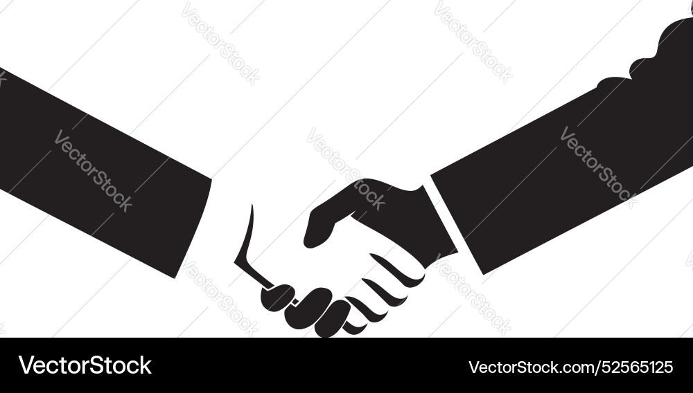 Monochrome harmony handshake design solidarity Vector Image