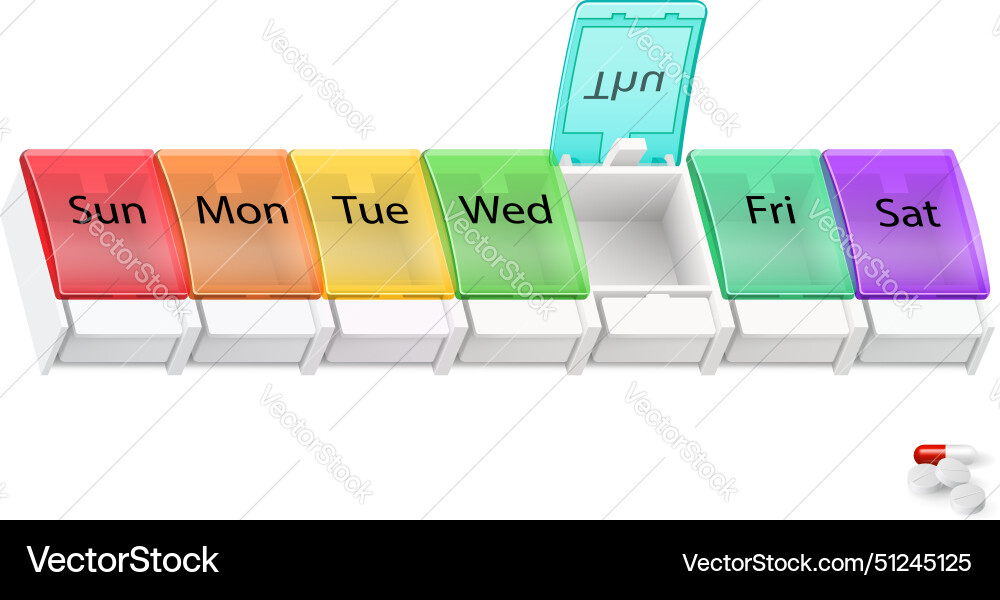 Pill organizer Royalty Free Vector Image - VectorStock