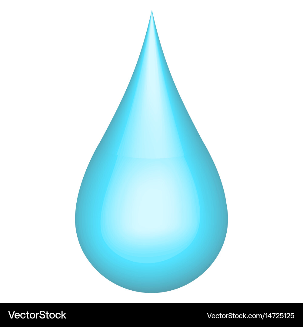 Realistic 3d water drop h2o ecology concept Vector Image