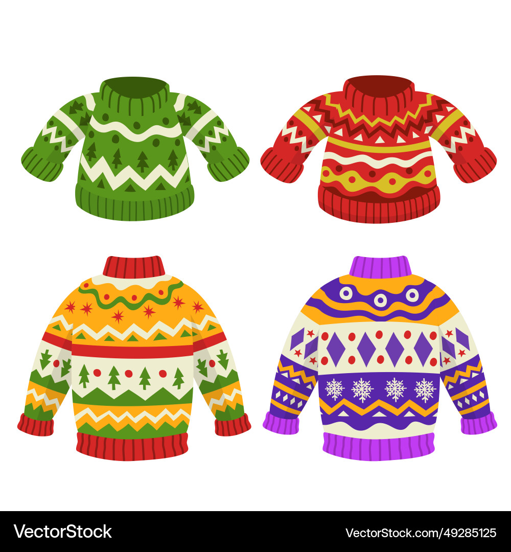 Set of ugly sweater collection Royalty Free Vector Image