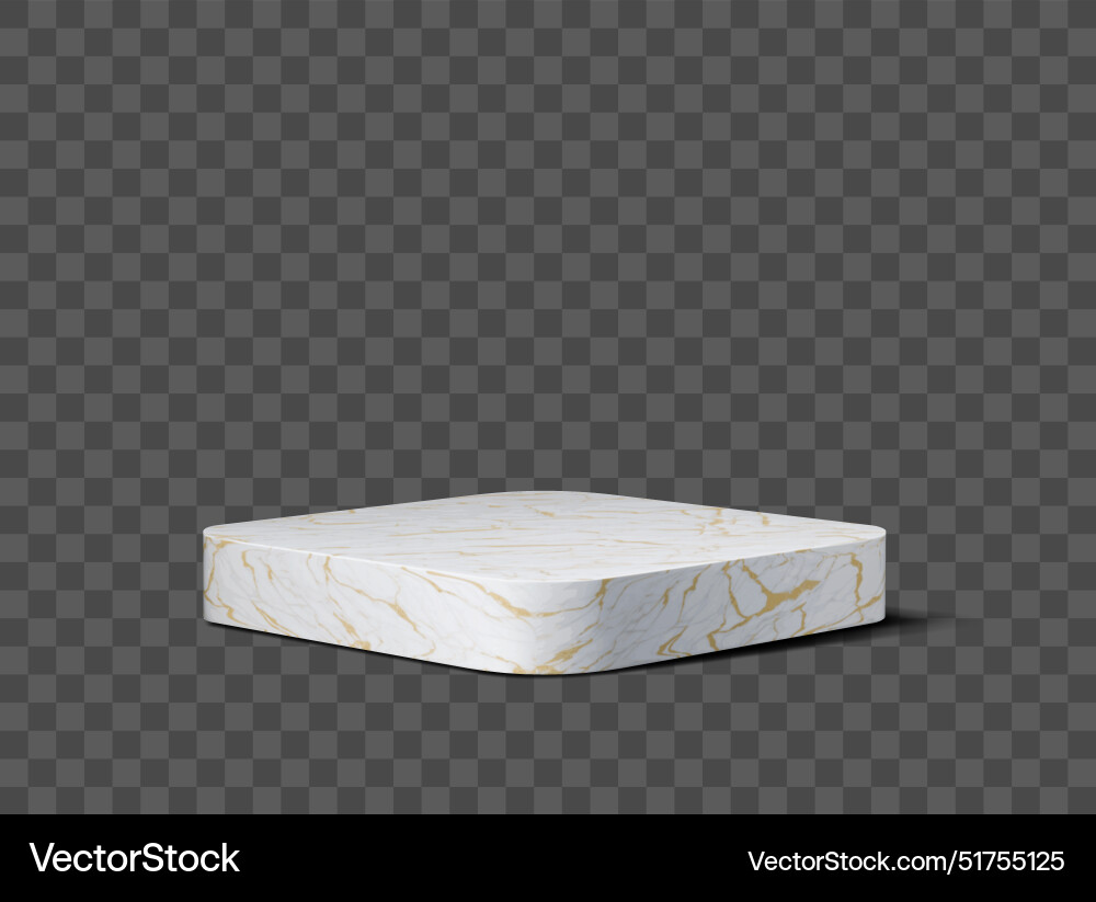 Square marble stone podium stage realistic mockup Vector Image