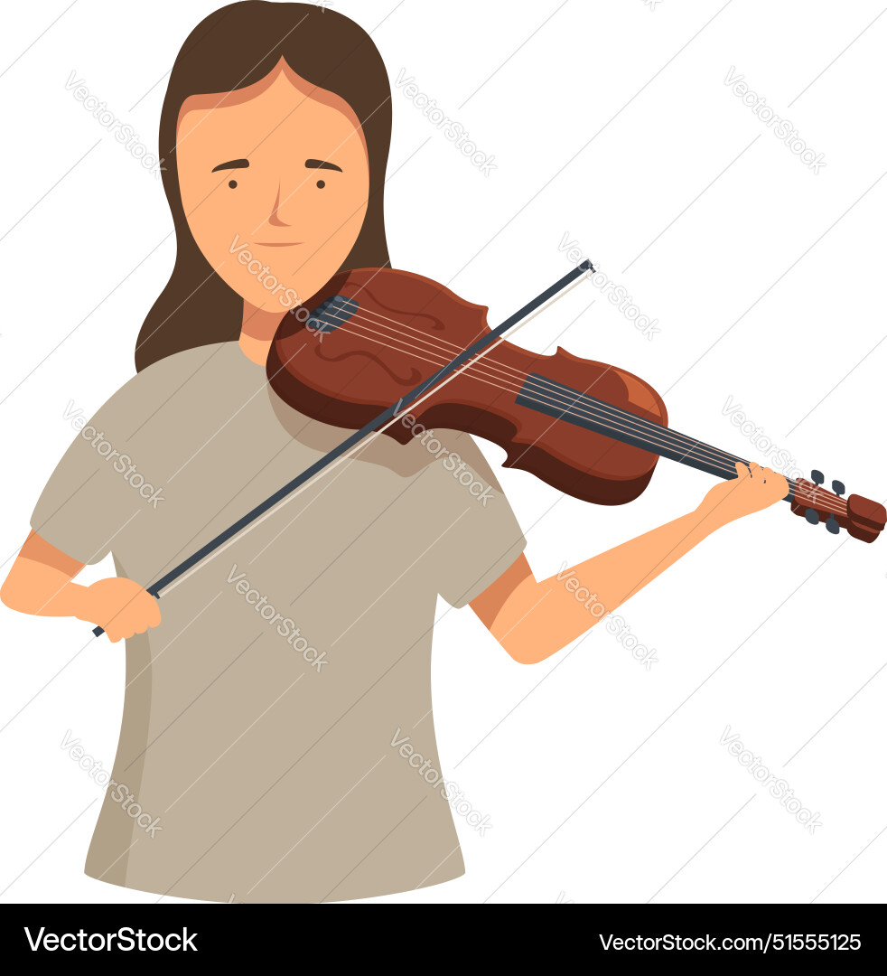 Young woman playing violin classical music Vector Image