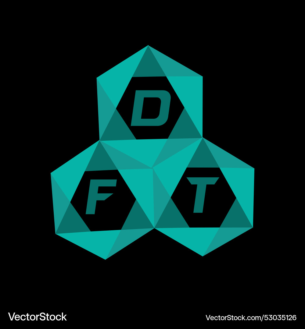 Dtf creative minimalist letter logo unique Vector Image