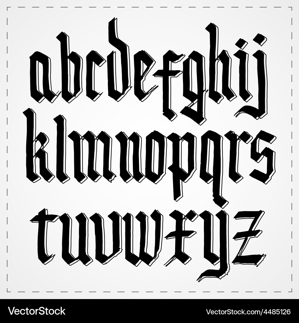 Gothic alphabet font Royalty Free Vector Image Gothic alphabet font Royalty Free Vector Image