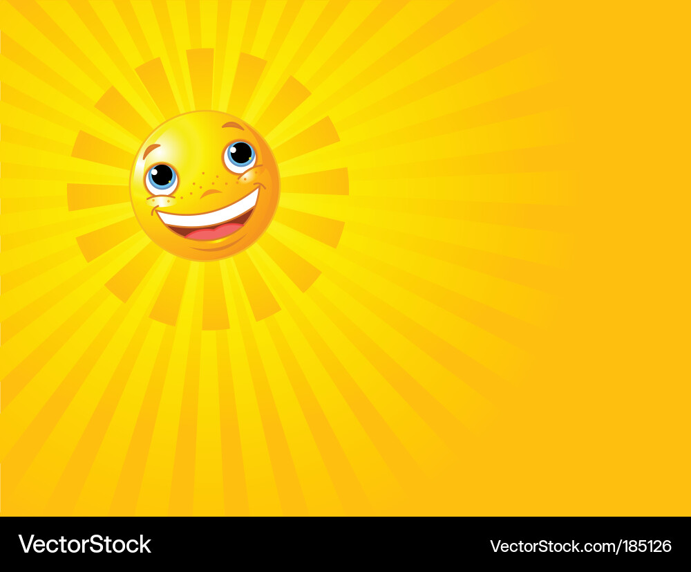 Happy smiling sun summer background Royalty Free Vector