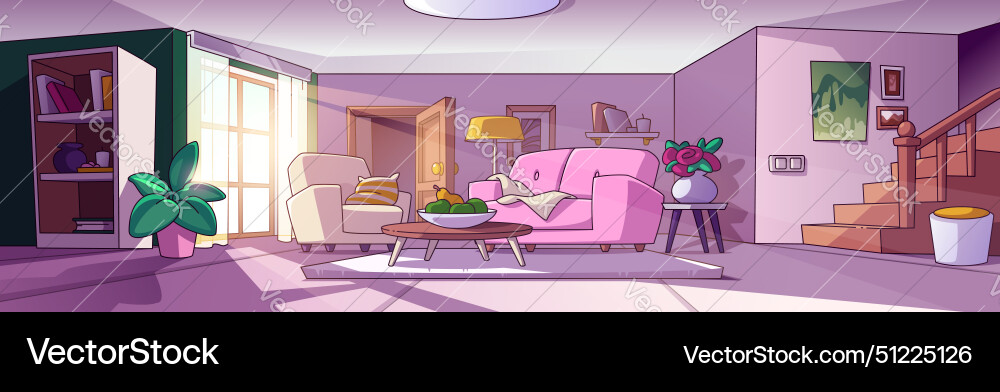 Living room or hall interior Royalty Free Vector Image