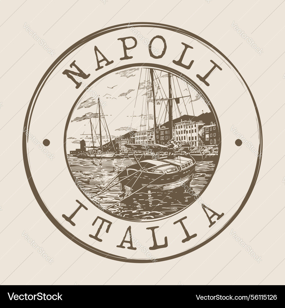 Napoli italy stamp city postmark Royalty Free Vector Image