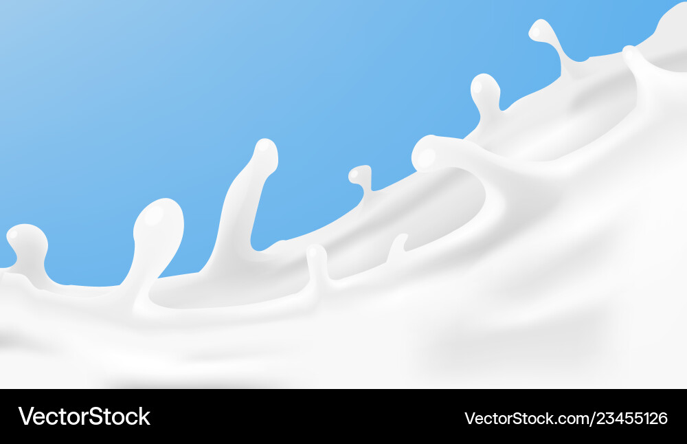 Realistic clear milk splash template Royalty Free Vector