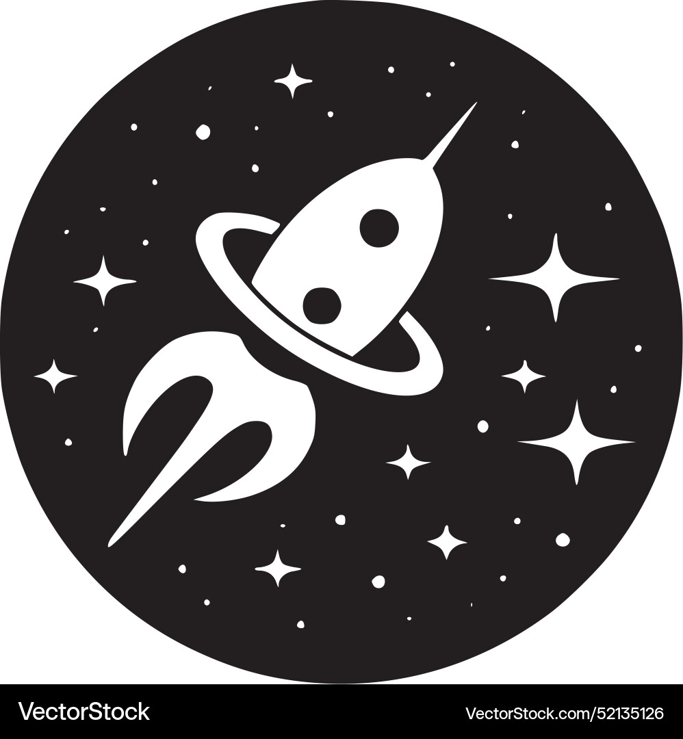 Space - black and white isolated icon Royalty Free Vector