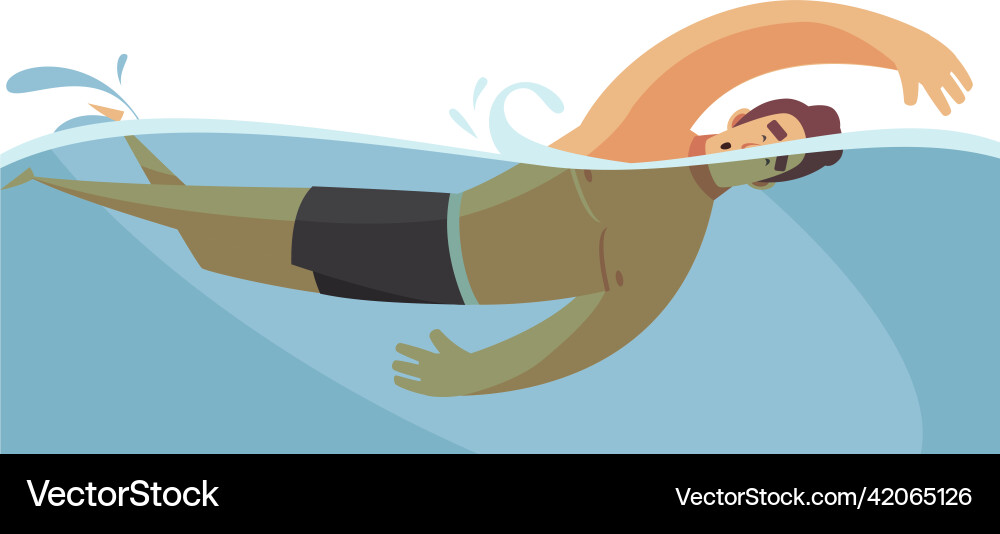 Swimming flat Royalty Free Vector Image - VectorStock