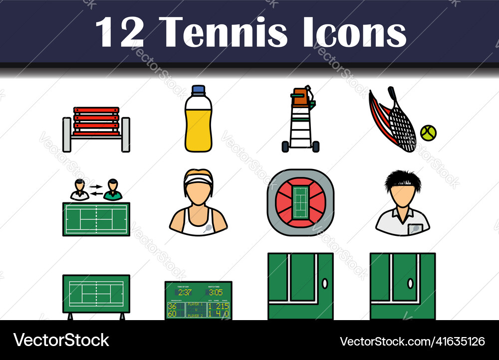 Tennis icon set Royalty Free Vector Image - VectorStock