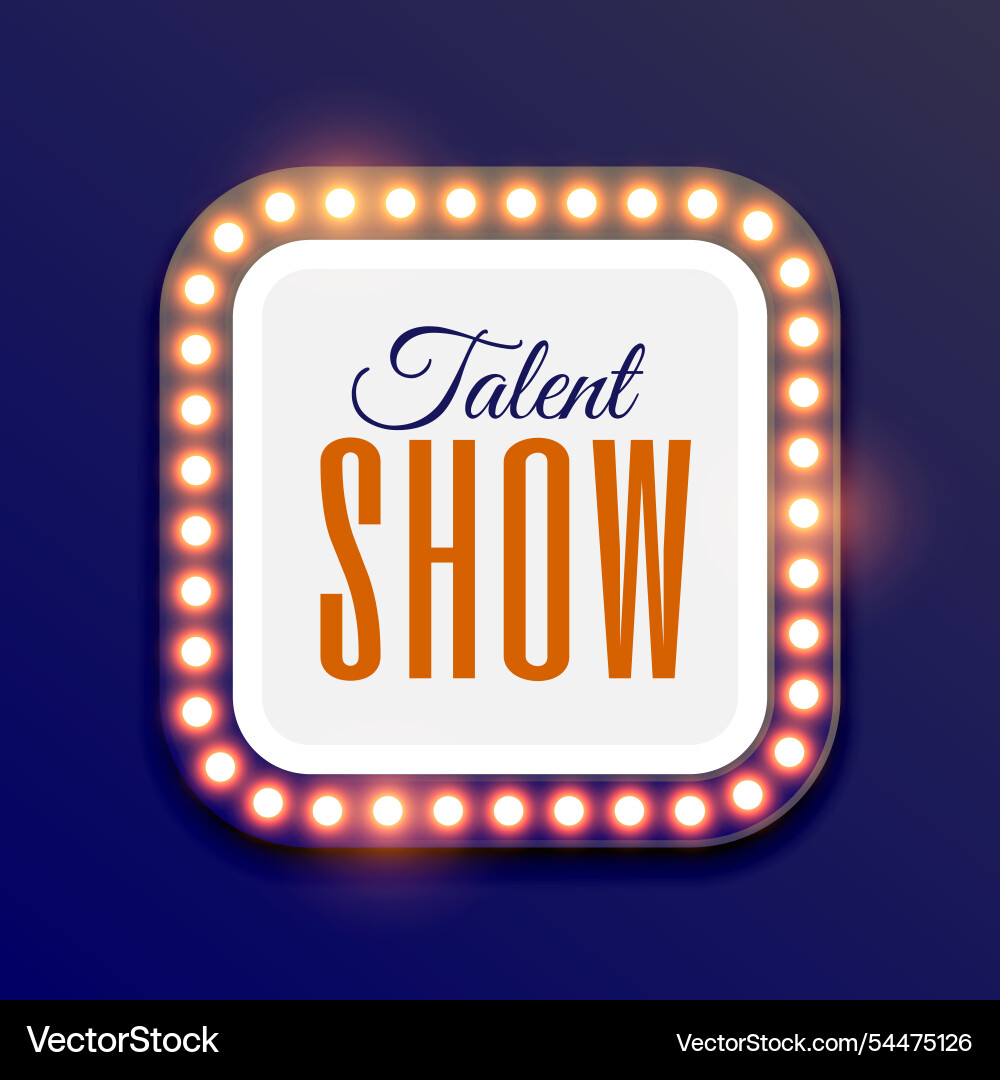 Vintage style theater lightbox frame for talent Vector Image