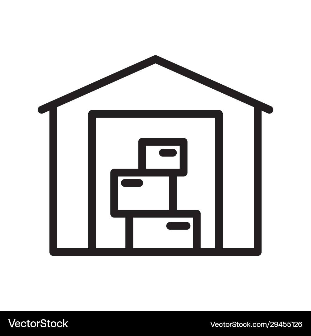 Warehouse Line Art Logo Royalty Free Vector Image