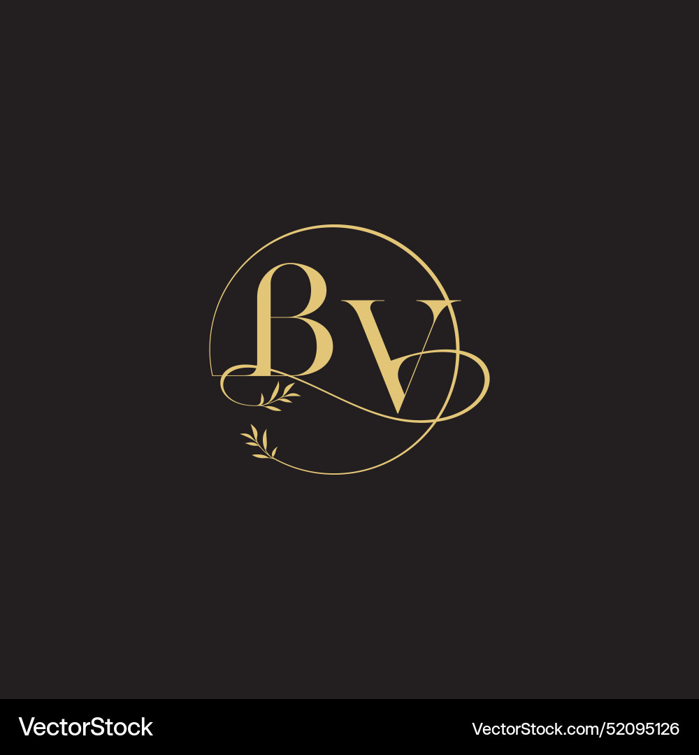 Wedding monogram design circle and organic style Vector Image