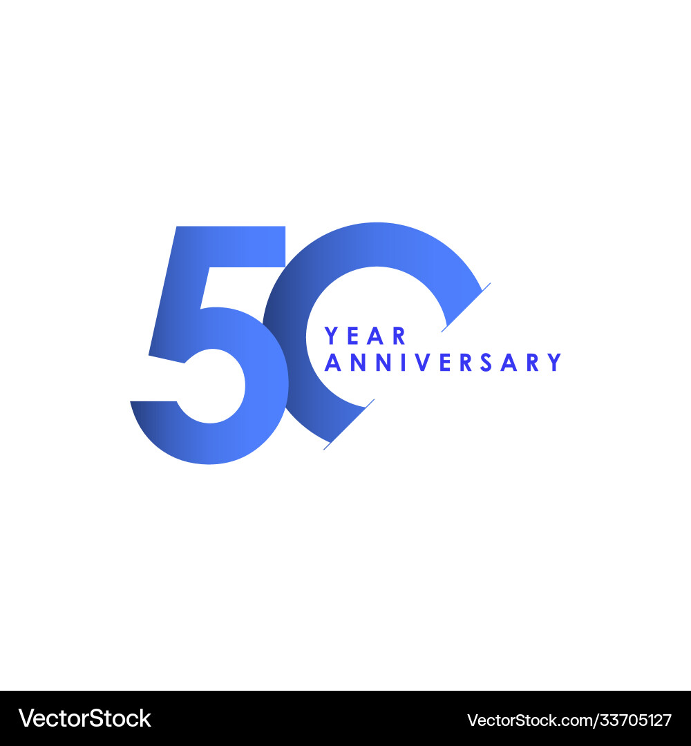 50 years anniversary celebration blue gradient Vector Image