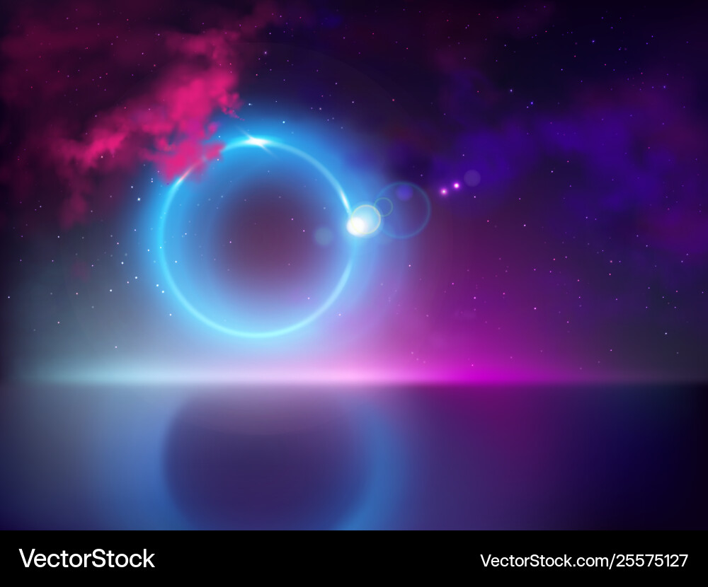 Abstract light halo in night sky Royalty Free Vector Image
