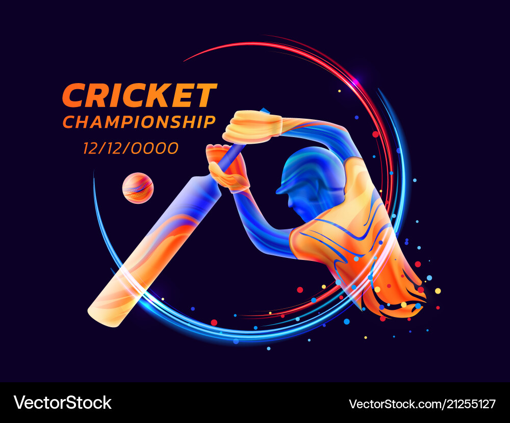 Abstract of batsman playing Royalty Free Vector Image
