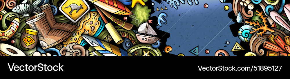 Cartoon doodle australian background Royalty Free Vector