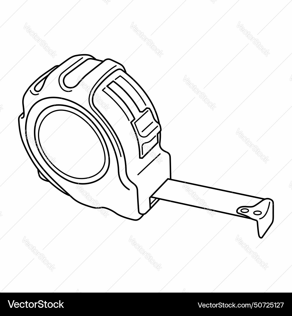 Construction tape measure outline object Vector Image