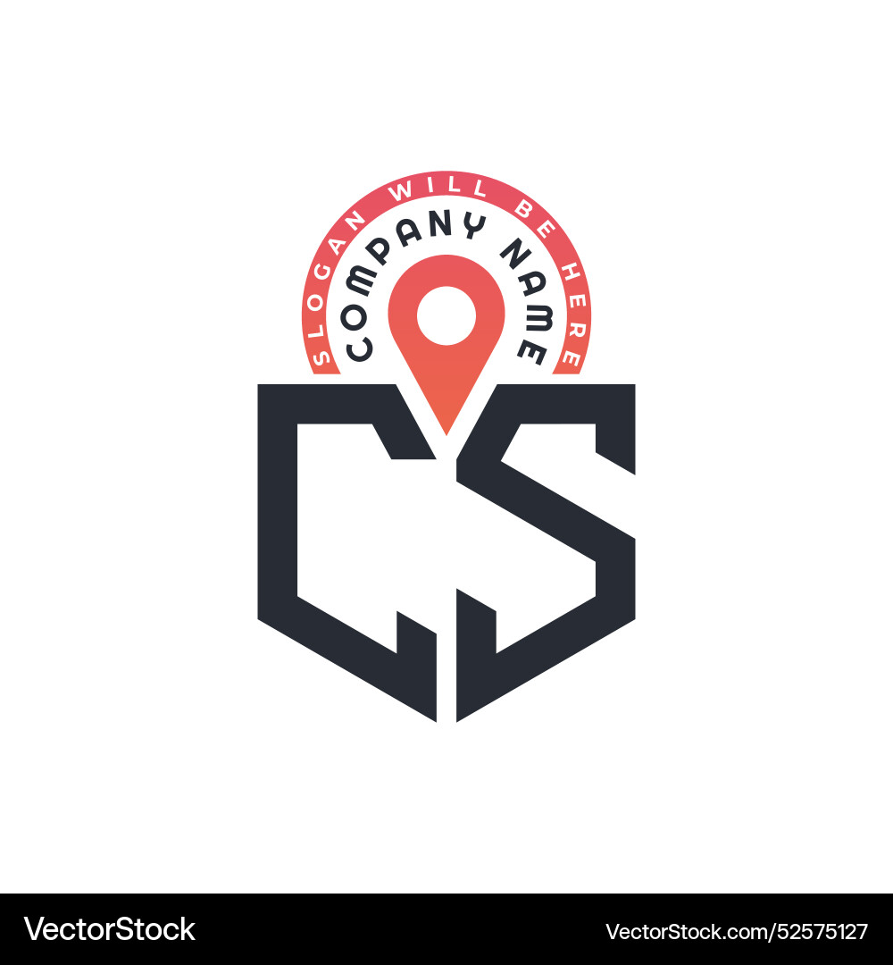 Cs location logo design for human resources Vector Image