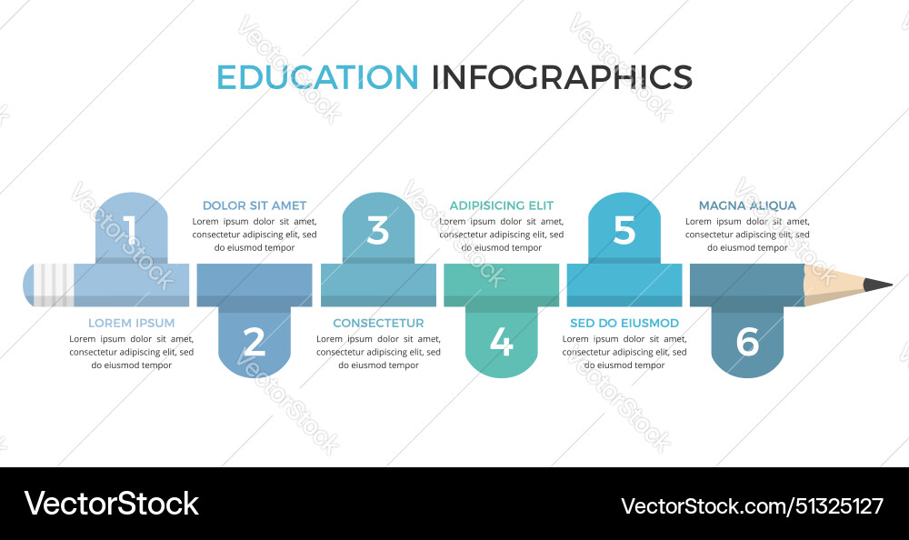 Education infographics with pencil Royalty Free Vector Image