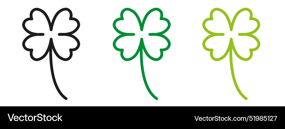 Four leaf clover icon mark in filled style Vector Image