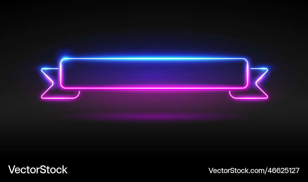 Glowing neon ribbon banner Royalty Free Vector Image