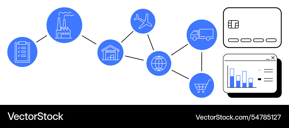 Logistics and supply chain connectivity Royalty Free Vector