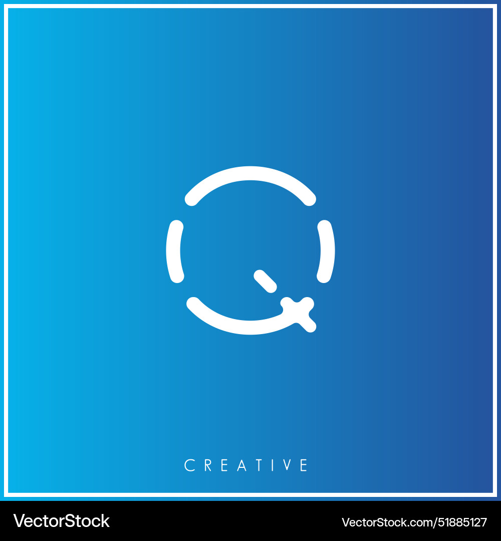 Q creative white latter logo design minimal latte Vector Image
