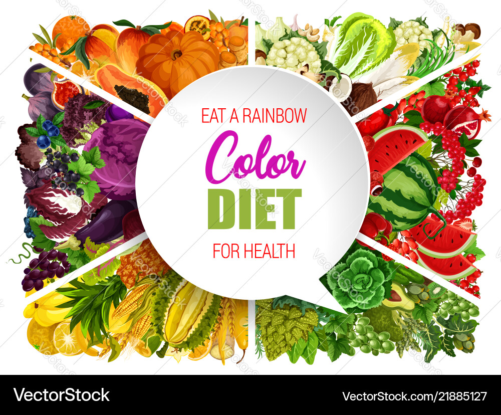 Rainbow Food & Healthy Diet Royalty Free Vector Image