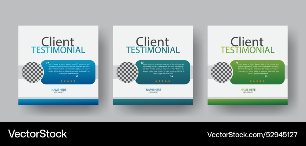 Simple classy and vibrant client testimonial Vector Image