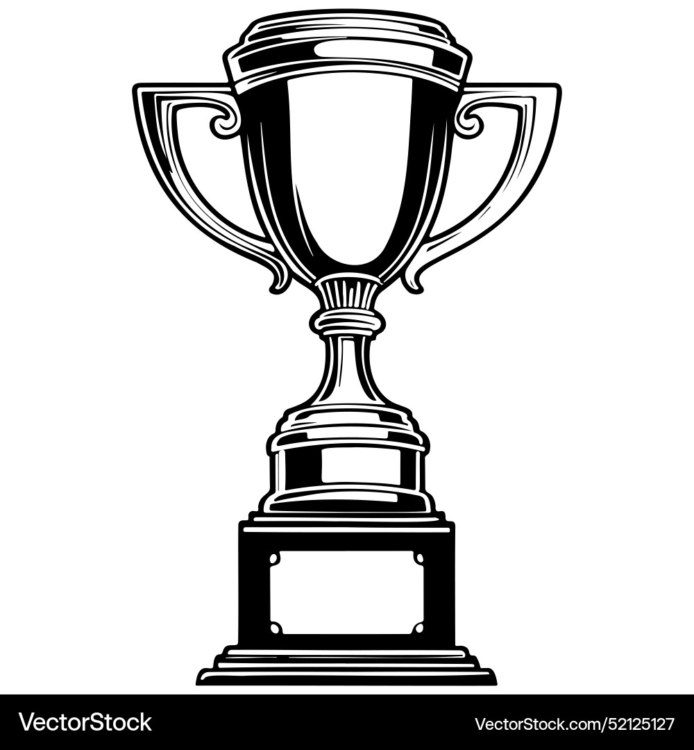 Single Line Trophy Sketch Royalty Free Vector Image