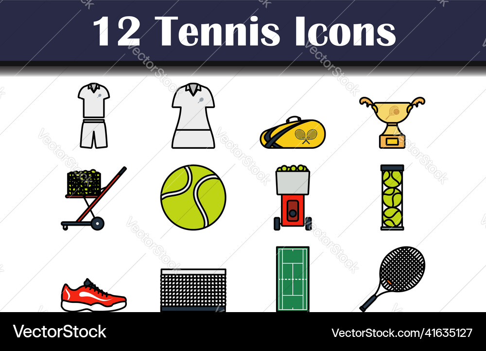 Tennis icon set Royalty Free Vector Image - VectorStock