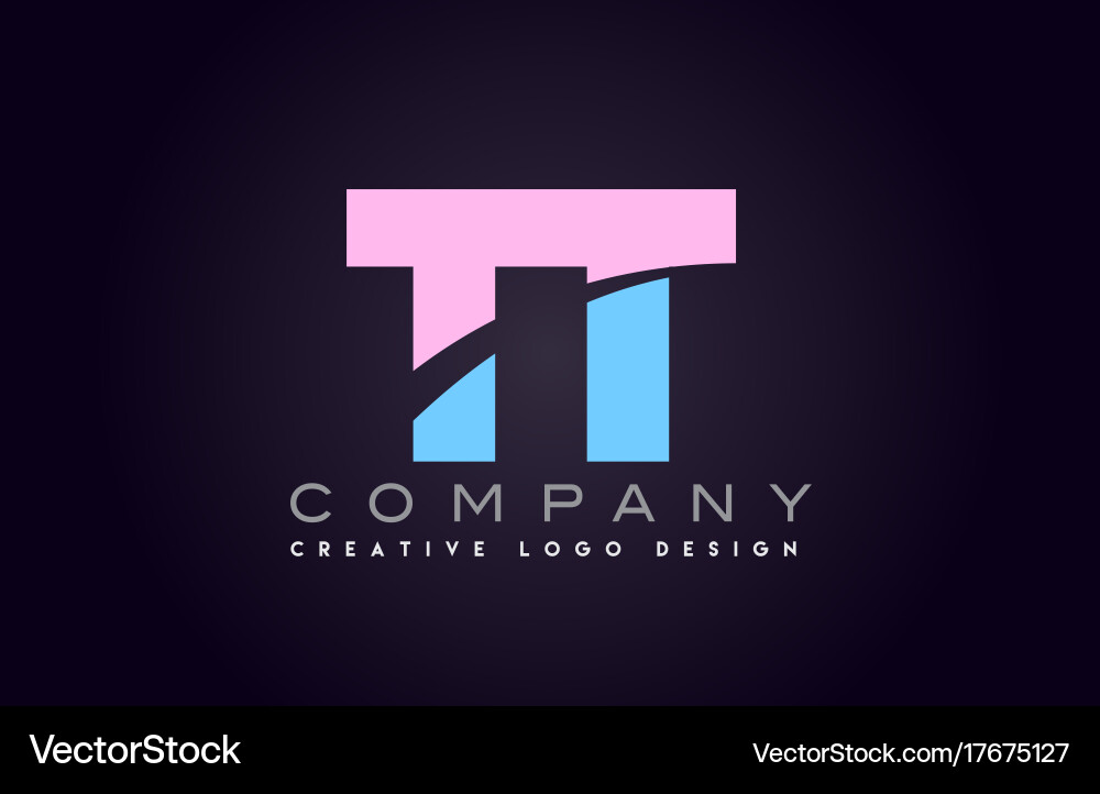 Tt alphabet letter join joined logo design Vector Image