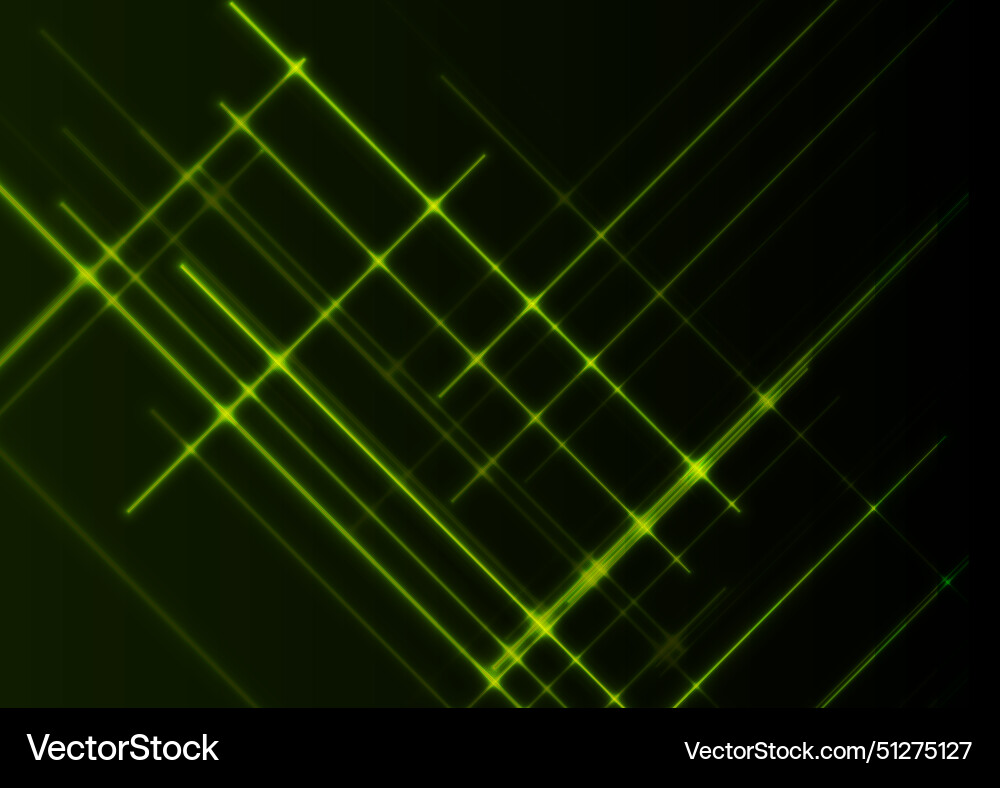 Vivid green neon laser lines abstract background Vector Image