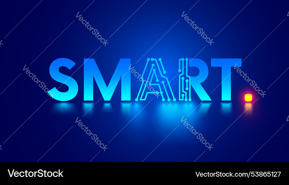 Word smart with letters ai in pcb electronic style